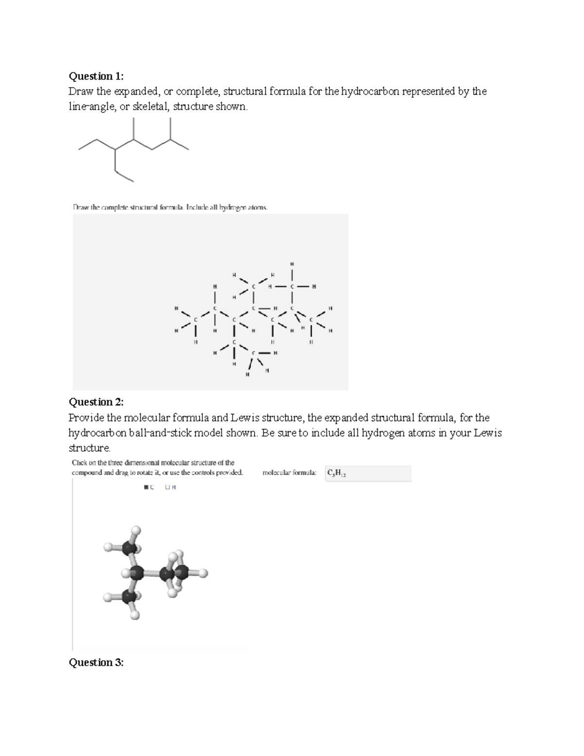 CHEM 1122 - Achieve Ch. 10 pt. 2 - Draw the expanded, or complete ...