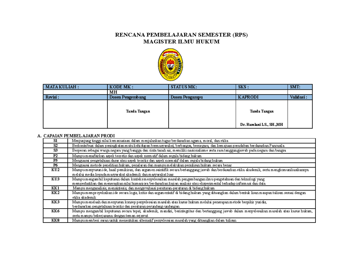 RPS MH Genap 2021 2022 - Templates RPS - RENCANA PEMBELAJARAN SEMESTER ...