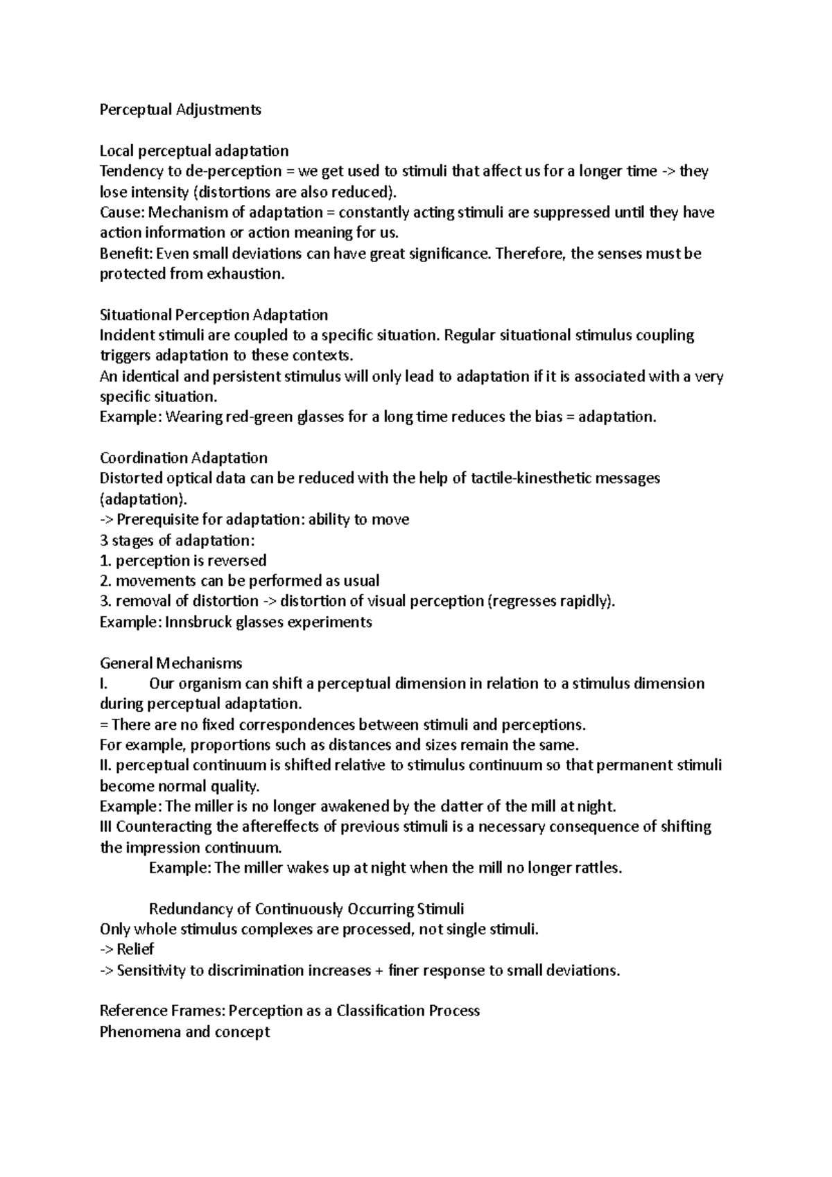 Perceptual Adjustments - Perceptual Adjustments Local perceptual ...