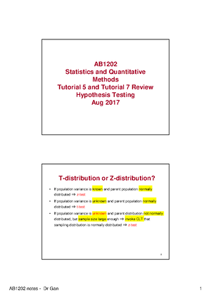 AB1202 Finals Cheatsheet (AY20:21) - Probability Distribution Bivariate ...