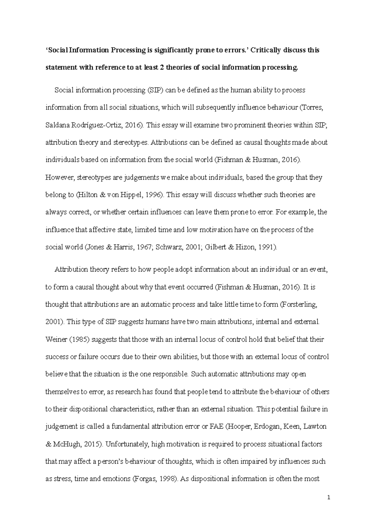 Social Information processing is significantly prone to errors ...