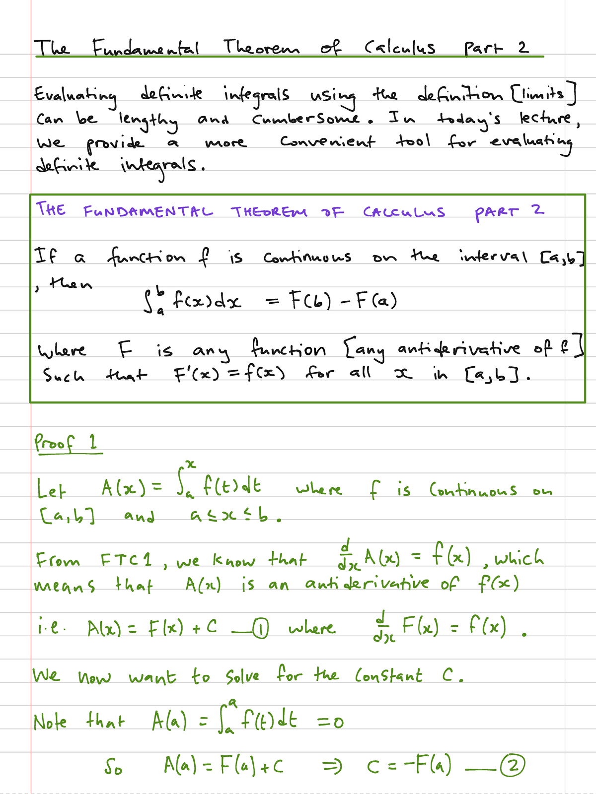 3 - The FTC Part 2 - INTERGRATION NOTES AND HOMEWORK PROBLEMS ...