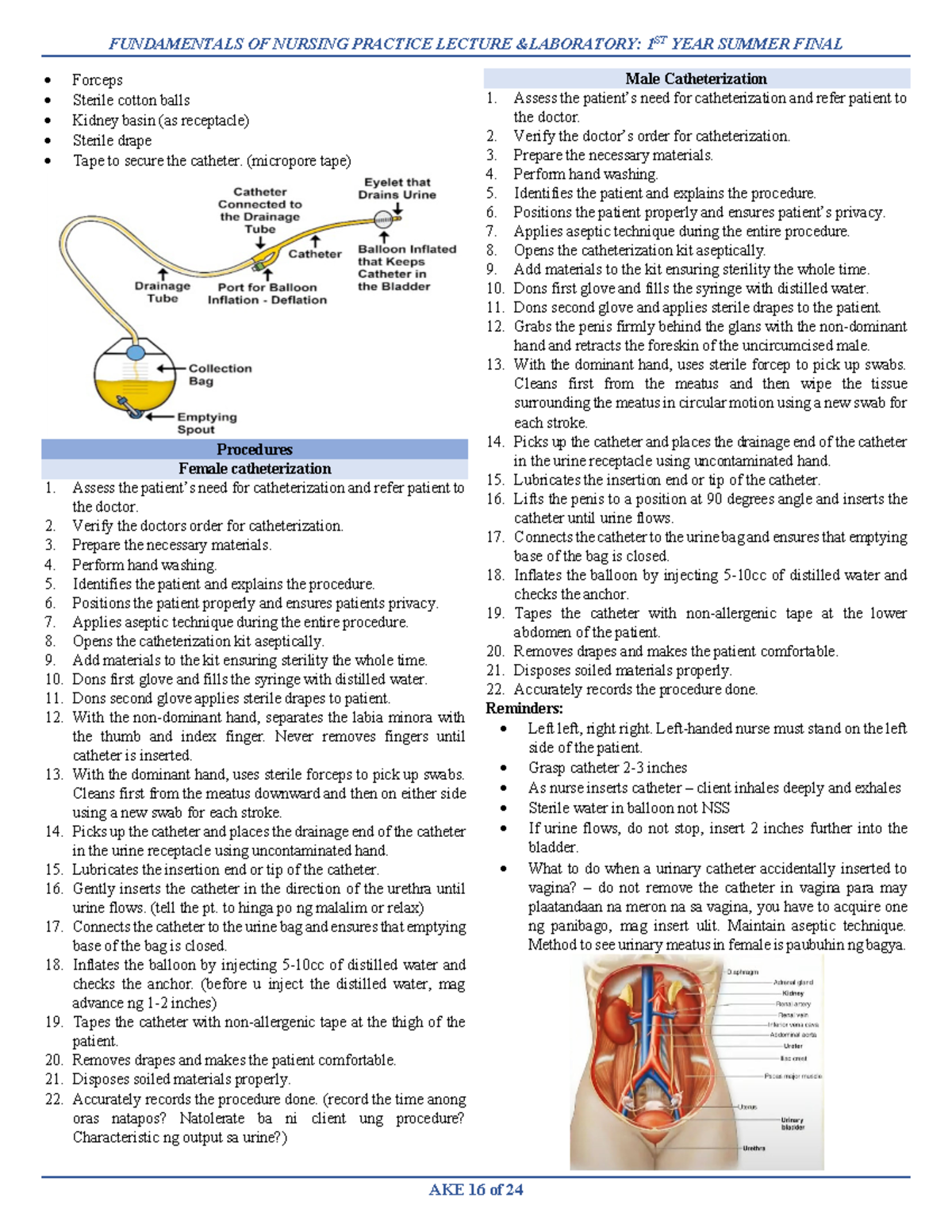 Male Catheterization - FUNDAMENTALS OF NURSING PRACTICE LECTURE ...