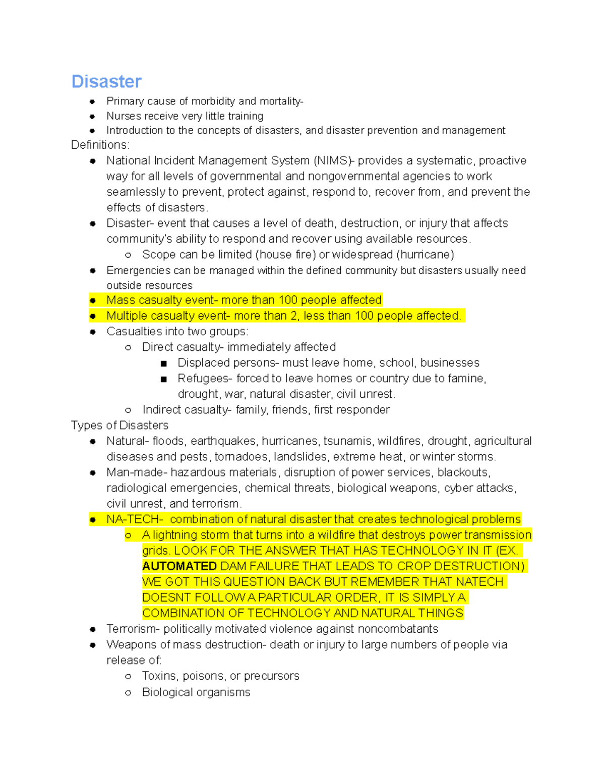 Disaster - Disaster Primary cause of morbidity and mortality- Nurses ...