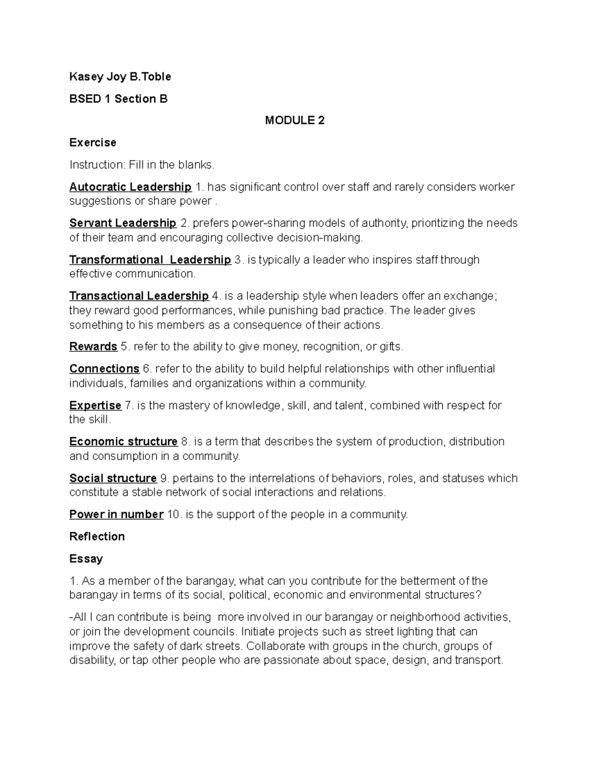 NSTP 2 Module 2 practice materials - Kasey Joy B BSED 1 Section B ...