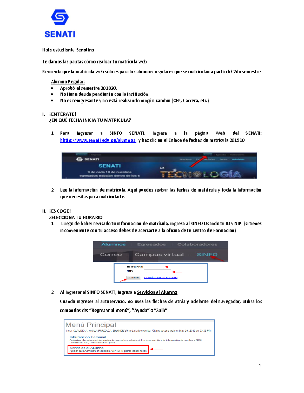 Como matricularte en senati - 1 Hola estudiante Senatino Te damos las ...