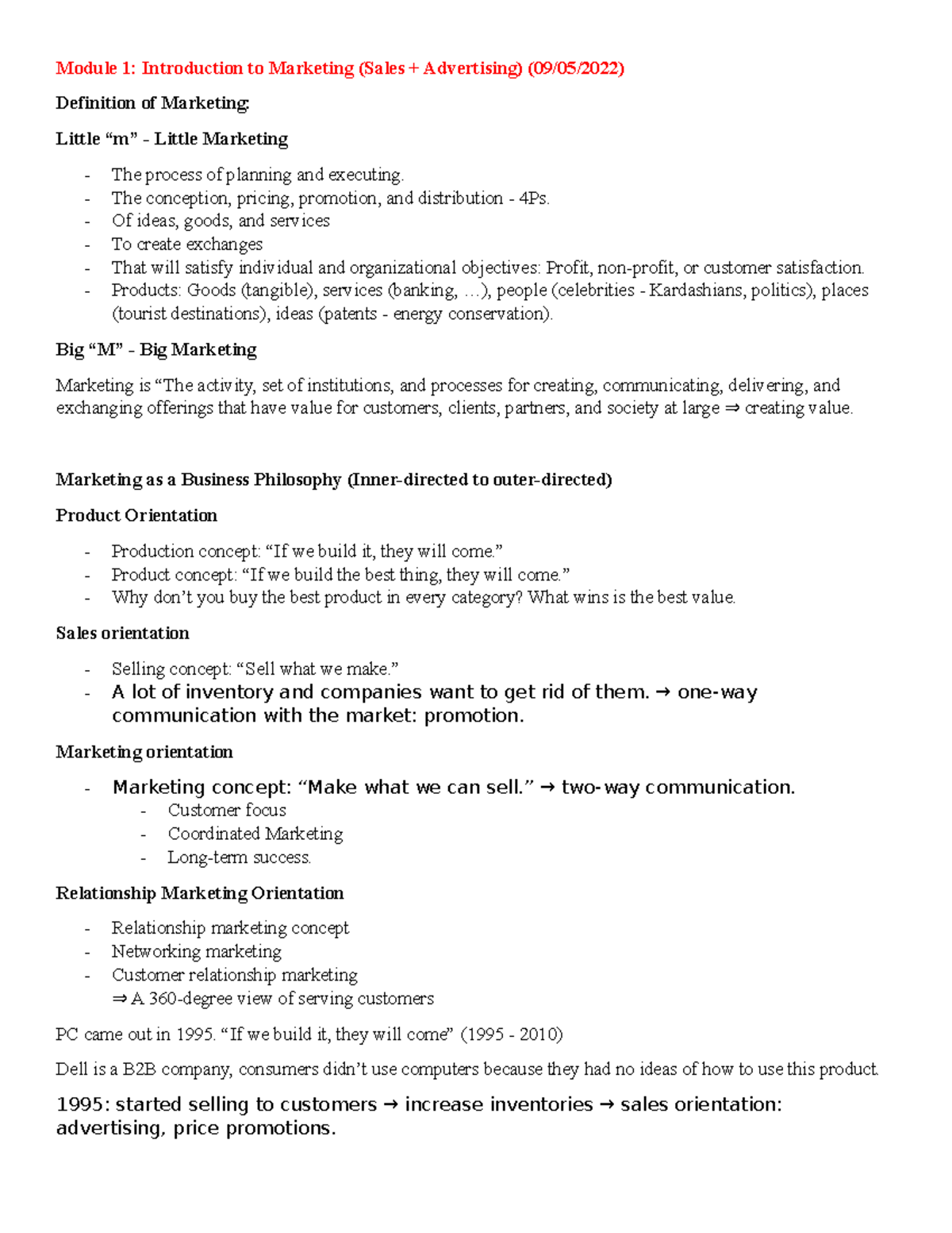 Foundations-of-Marketing - Module 1: Introduction to Marketing (Sales ...