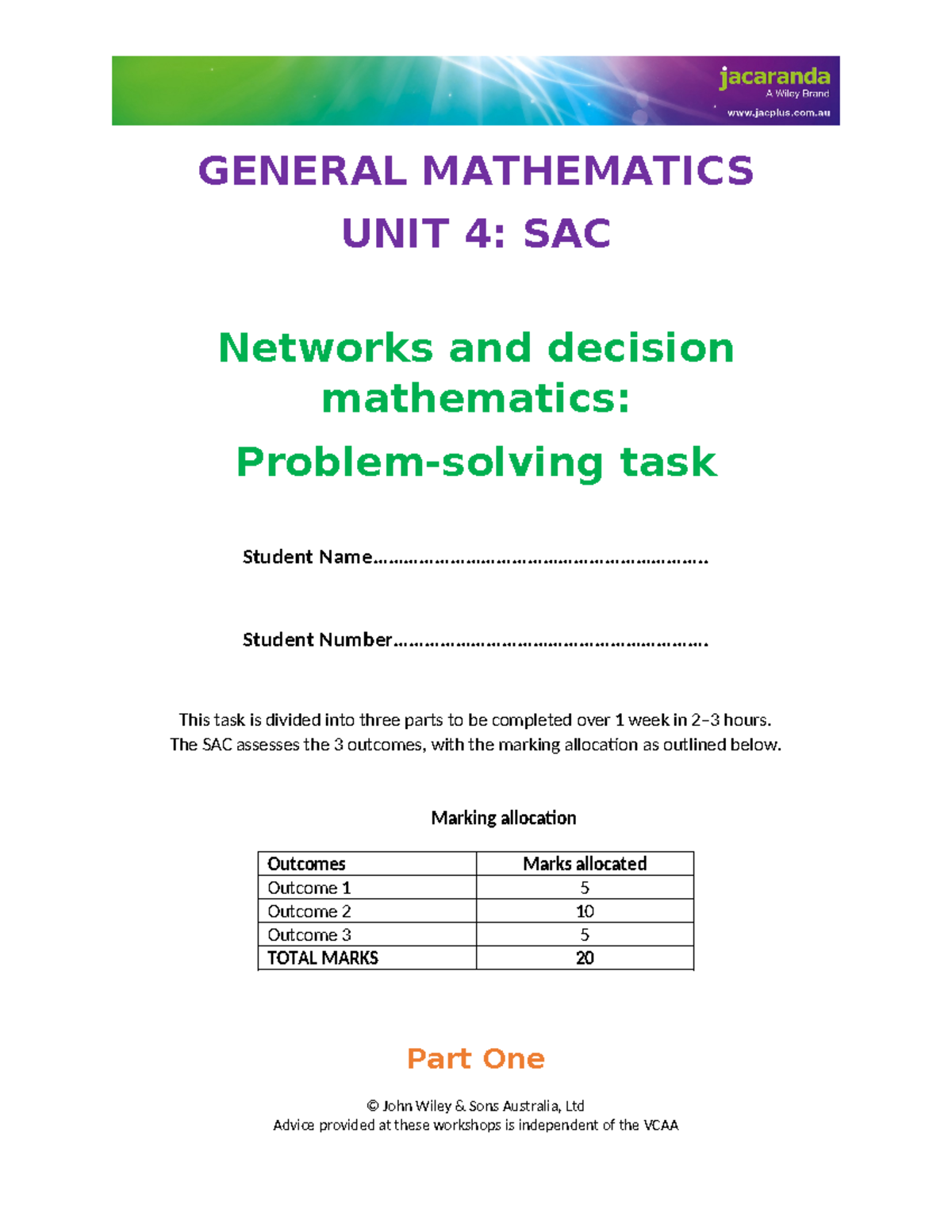 Jac Practice SAC - aos4 prac sac - GENERAL MATHEMATICS UNIT 4: SAC ...