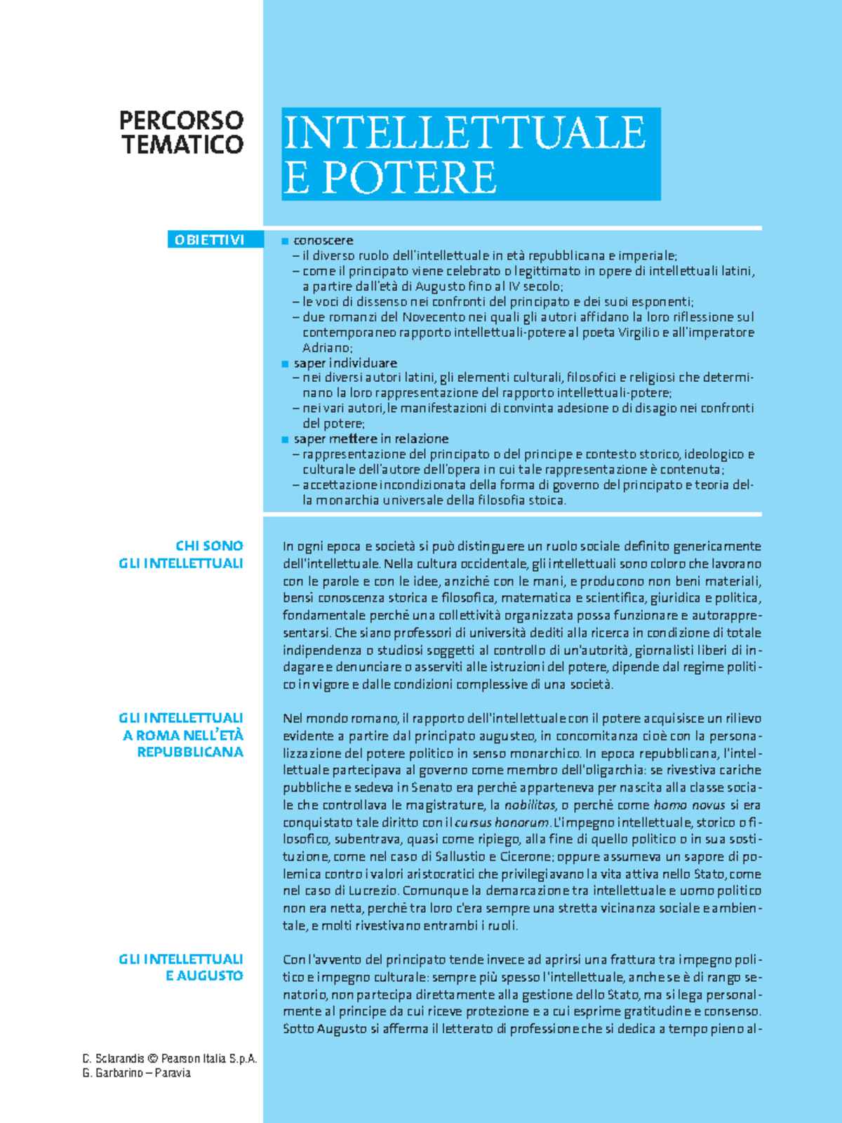 Intellettuali e potere - C. Sclarandis © Pearson Italia S.p. G ...