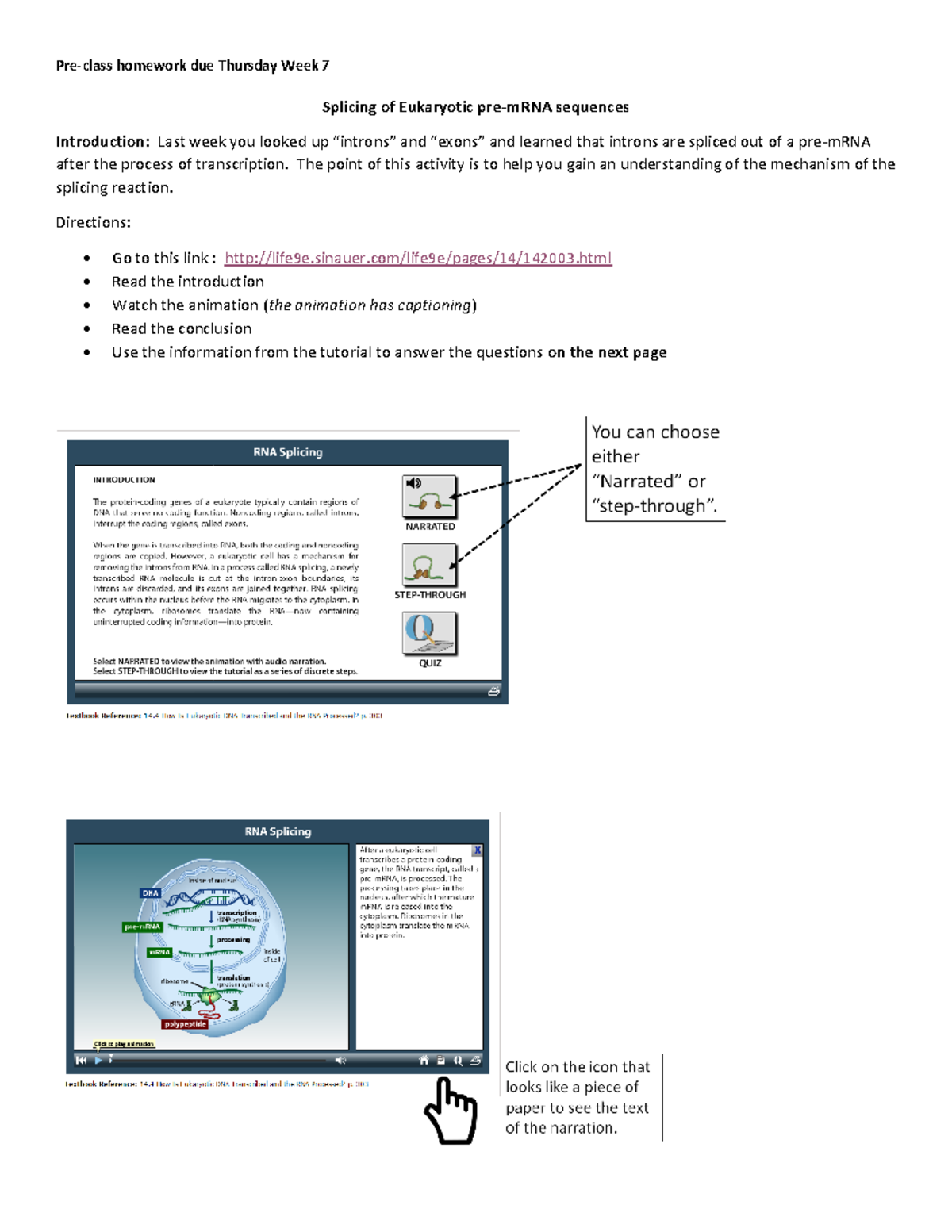 Pre-class homework due Thursday week 7 201 6 - Pre-class homework due ...