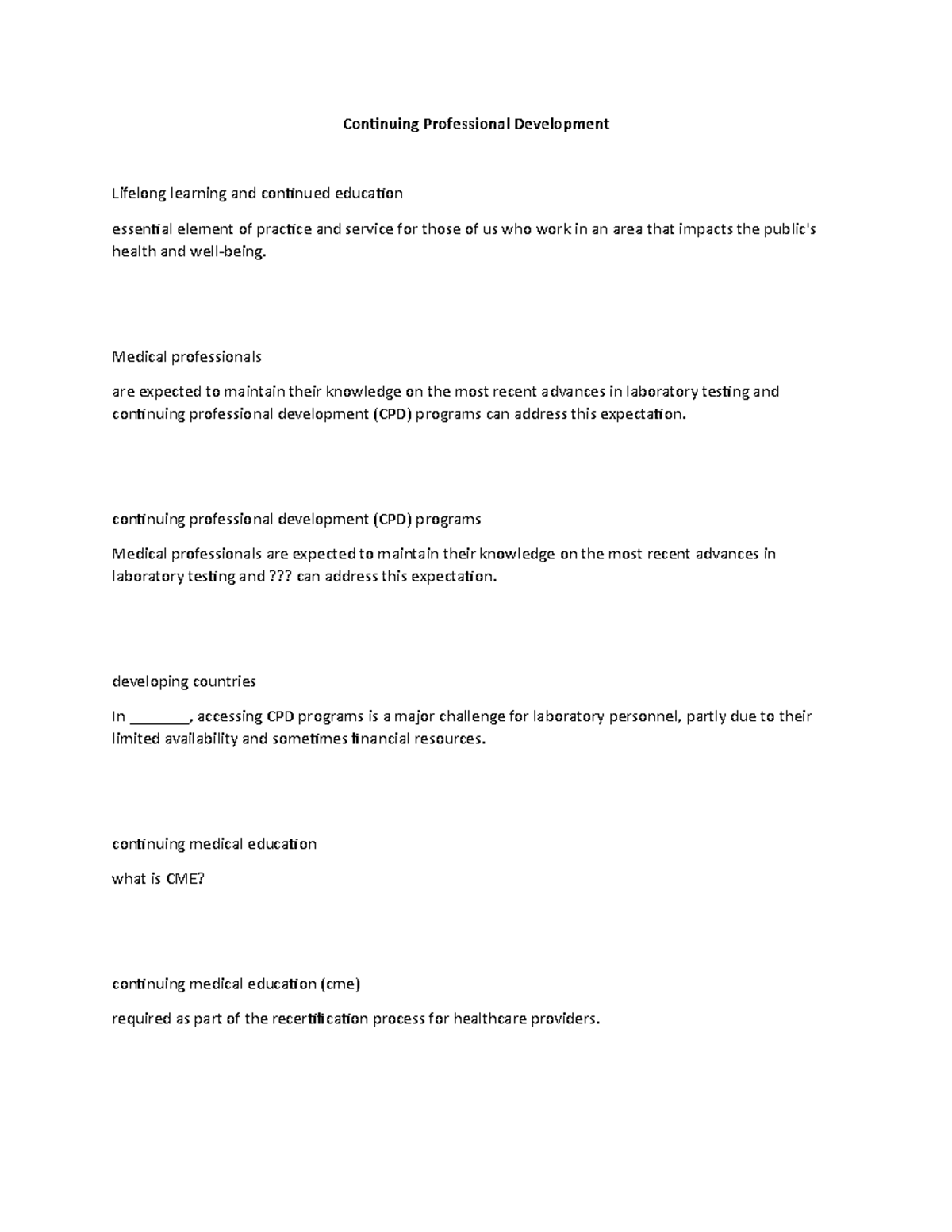 Continuing Professional Development - Continuing Professional ...