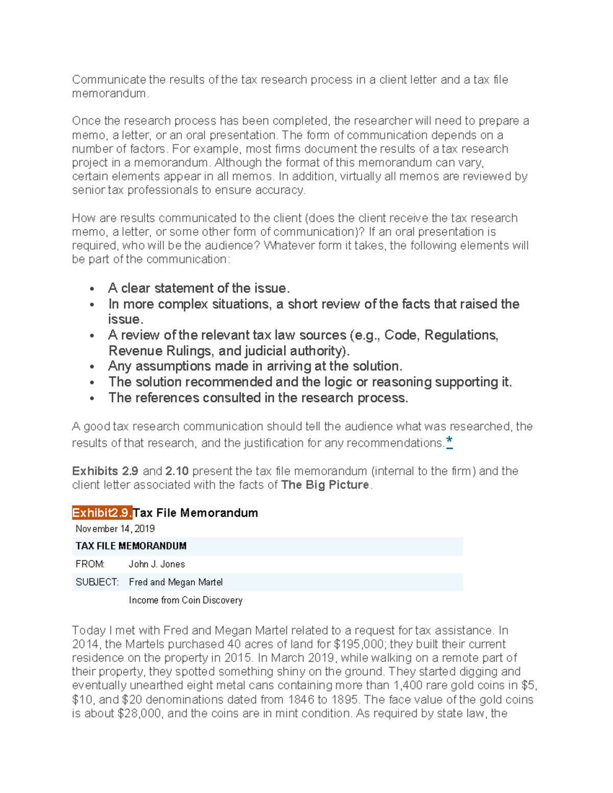 Communicating Tax Research 2-3F - Communicate the results of the tax ...