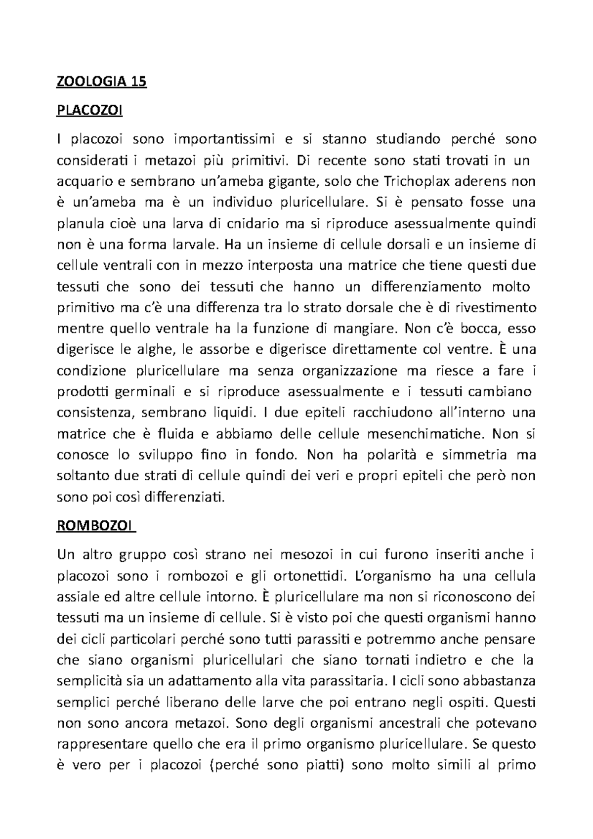 Zoologia 15 - trascrizione completa delle registrazioni - ZOOLOGIA 15 ... Zoologia 15 - trascrizione completa delle registrazioni - ZOOLOGIA 15 ...