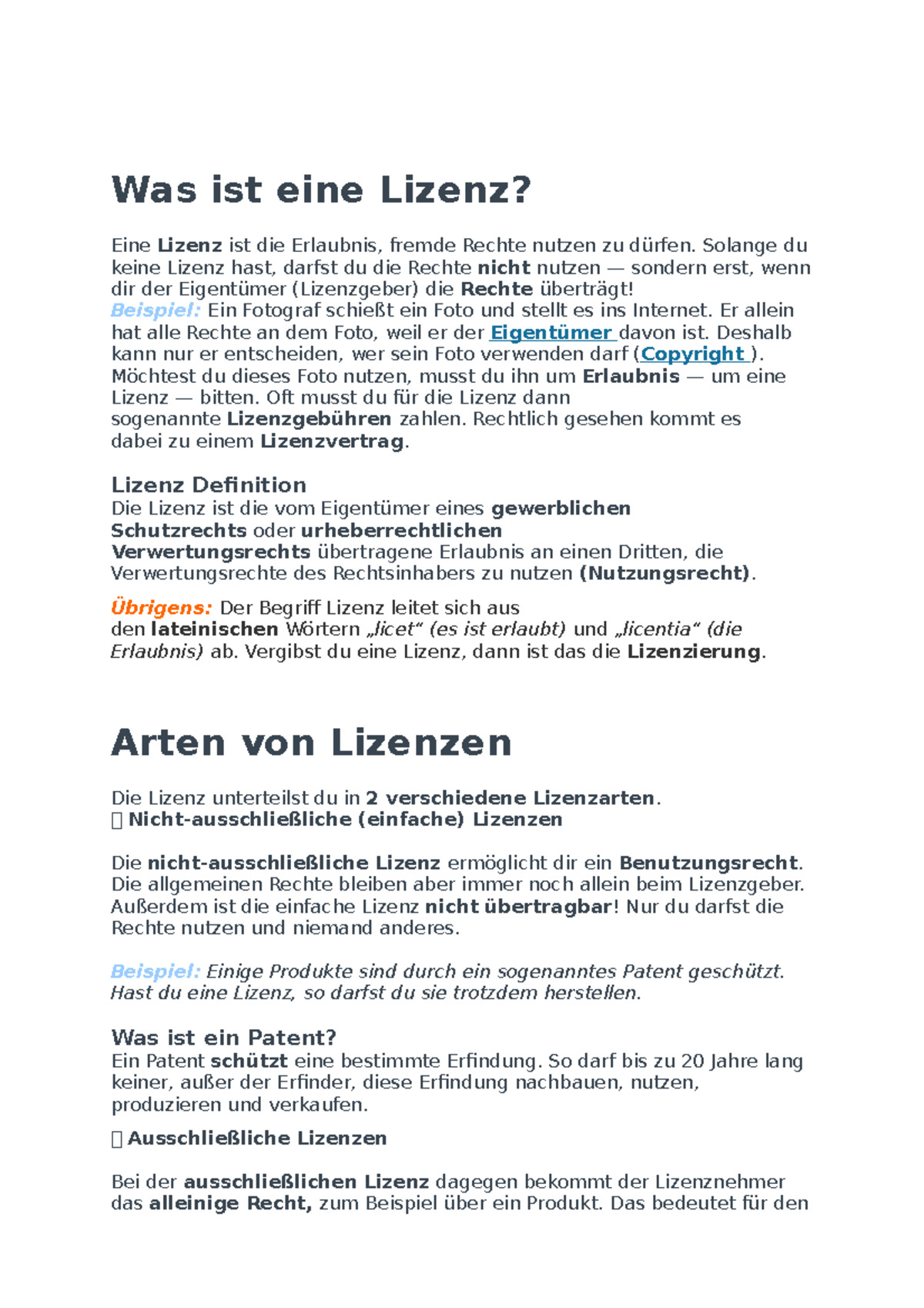 Was ist eine Lizenz - verständlich - Was ist eine Lizenz? Eine Lizenz ...