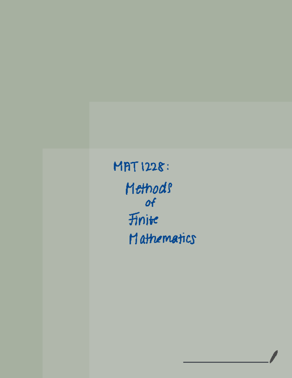 Lecture notebook - MAT 1228 : Methods Of Finite Mathematics B 1 2 3 A 3 ...