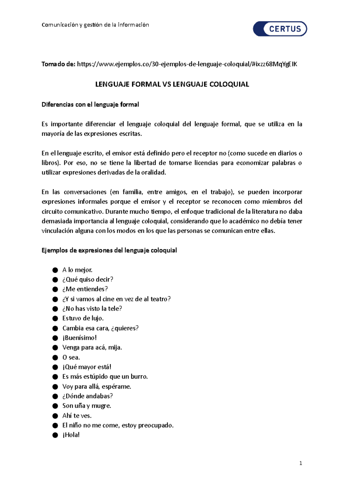 Semana 1 Diferencias Lenguaje Formal E Informal Comunicación Y 6618