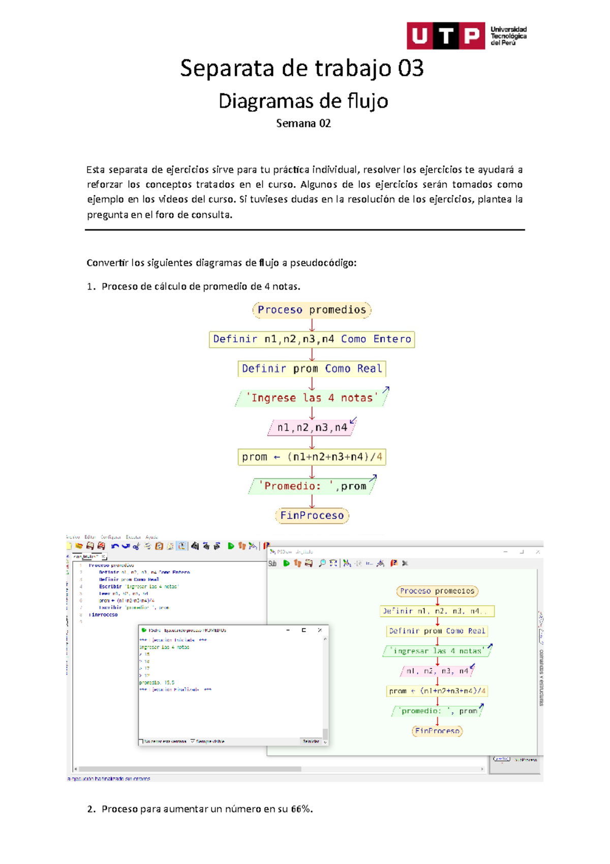 Separata 03 -Diagramas de flujo - Separata de trabajo 03 Diagramas de flujo Semana 02 Esta ...