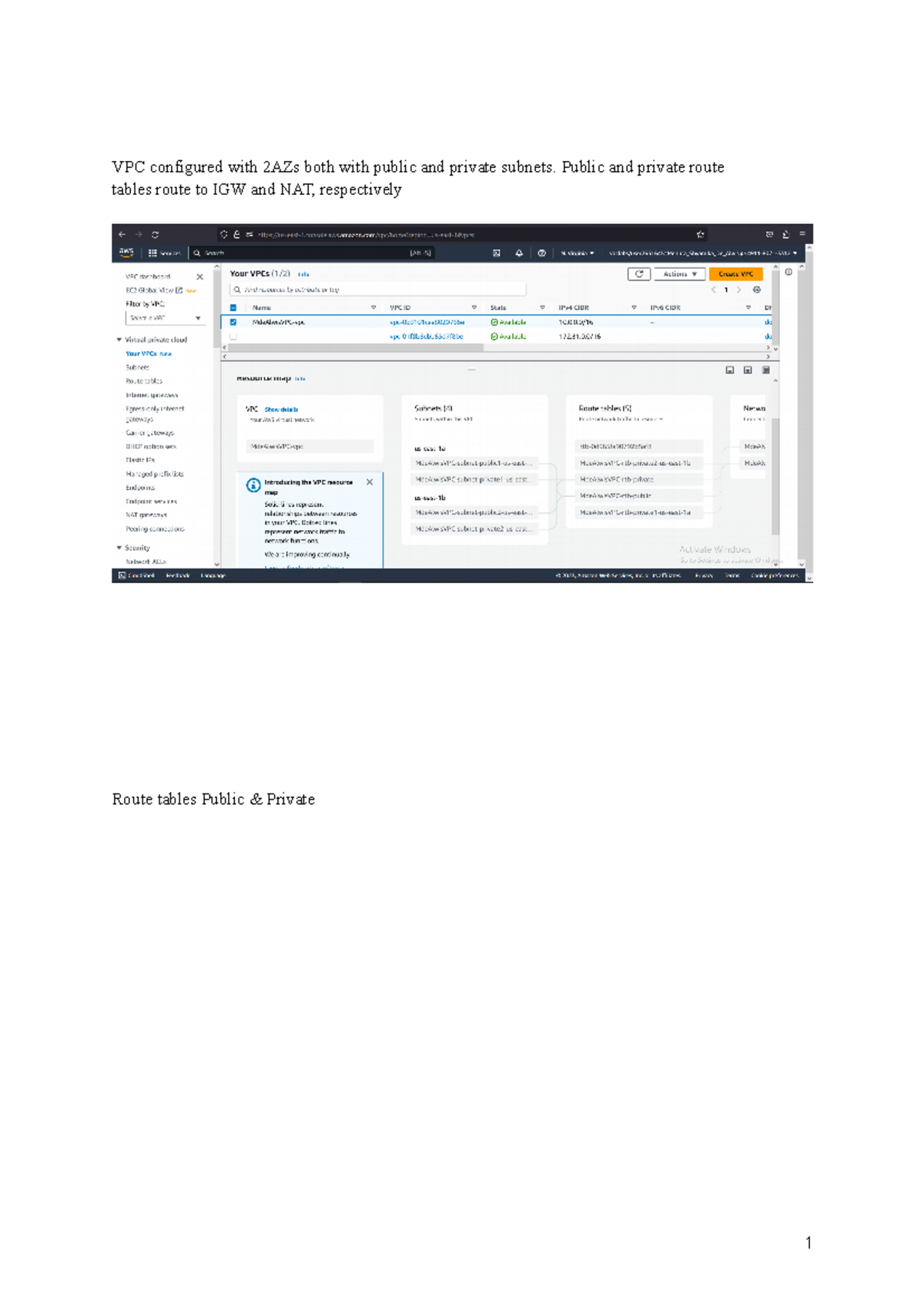 104701527 Cloud Assignment 2 - VPC configured with 2AZs both with public and private subnets ...