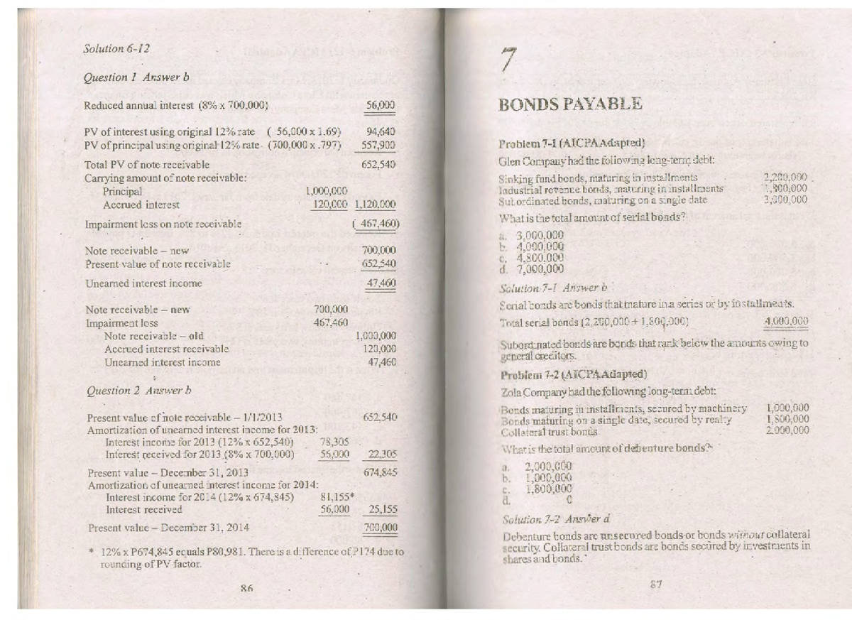 Praacc Bonds Payable - INTACC - Solution 7 Question I Answer b Reduced ...