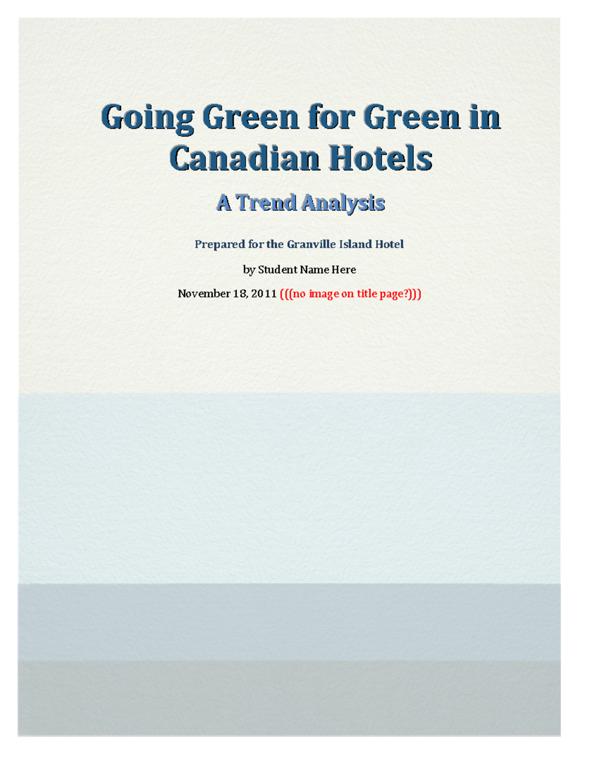 Going green for Canadian Report - CMNS 112 - Cap U - Studocu