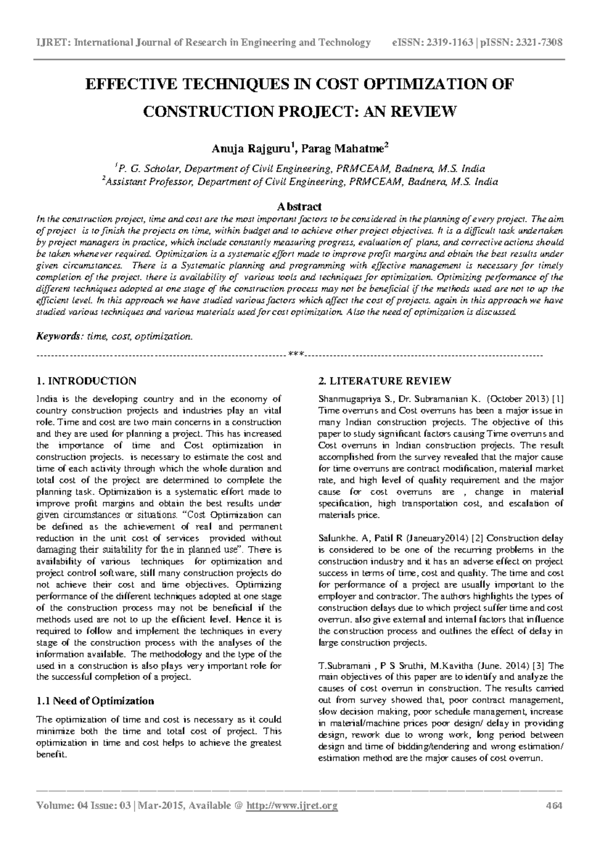 Ijret 2015 0403078 - Research - - Studocu