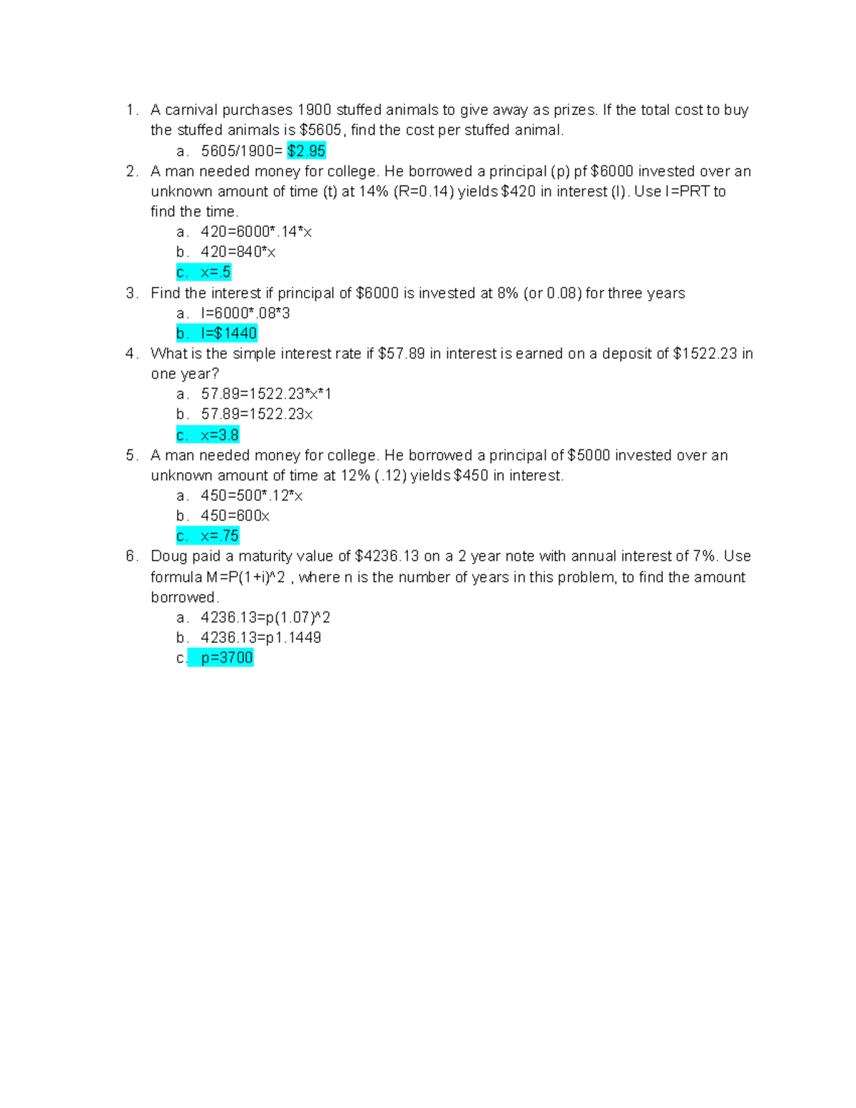 Chapter 2 section 3 - A carnival purchases 1900 stuffed animals to give ...