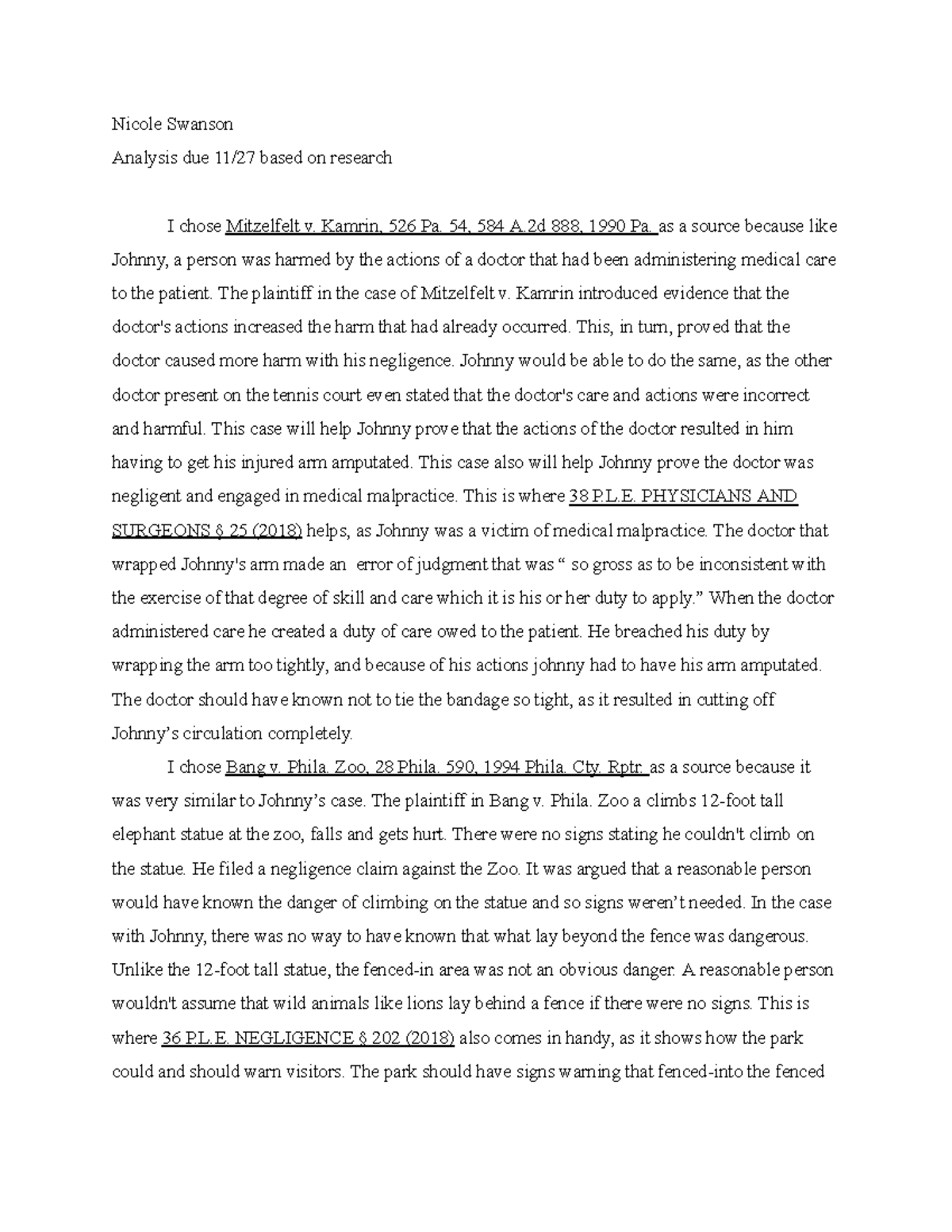 Analysis due 11 27 - Nicole Swanson Analysis due 11/27 based on ...