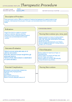 Lactulose remidiation - ACTIVE LEARNING TEMPLATES TherapeuTic procedure ...