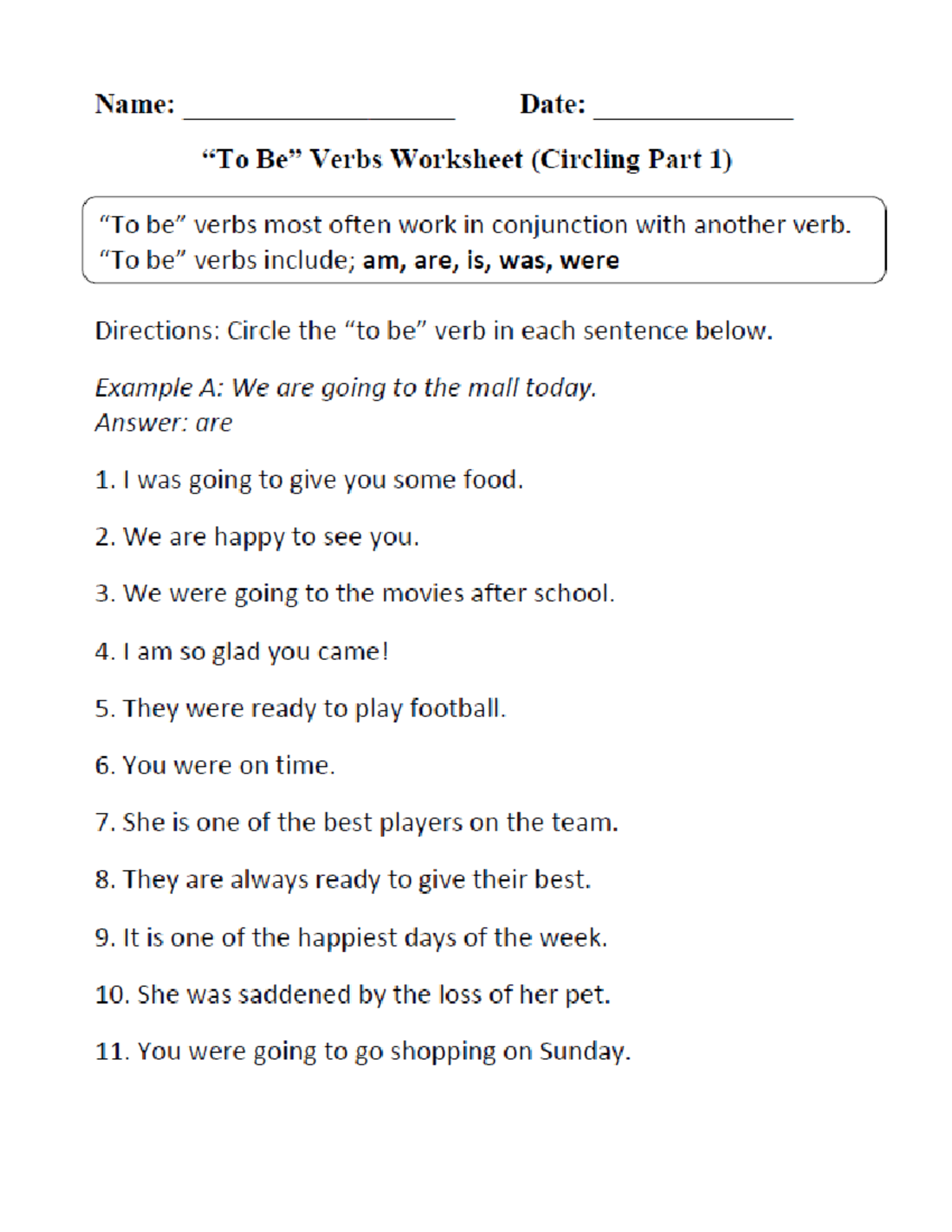 Grade 3 Verb Worksheets - AB English Language - Studocu