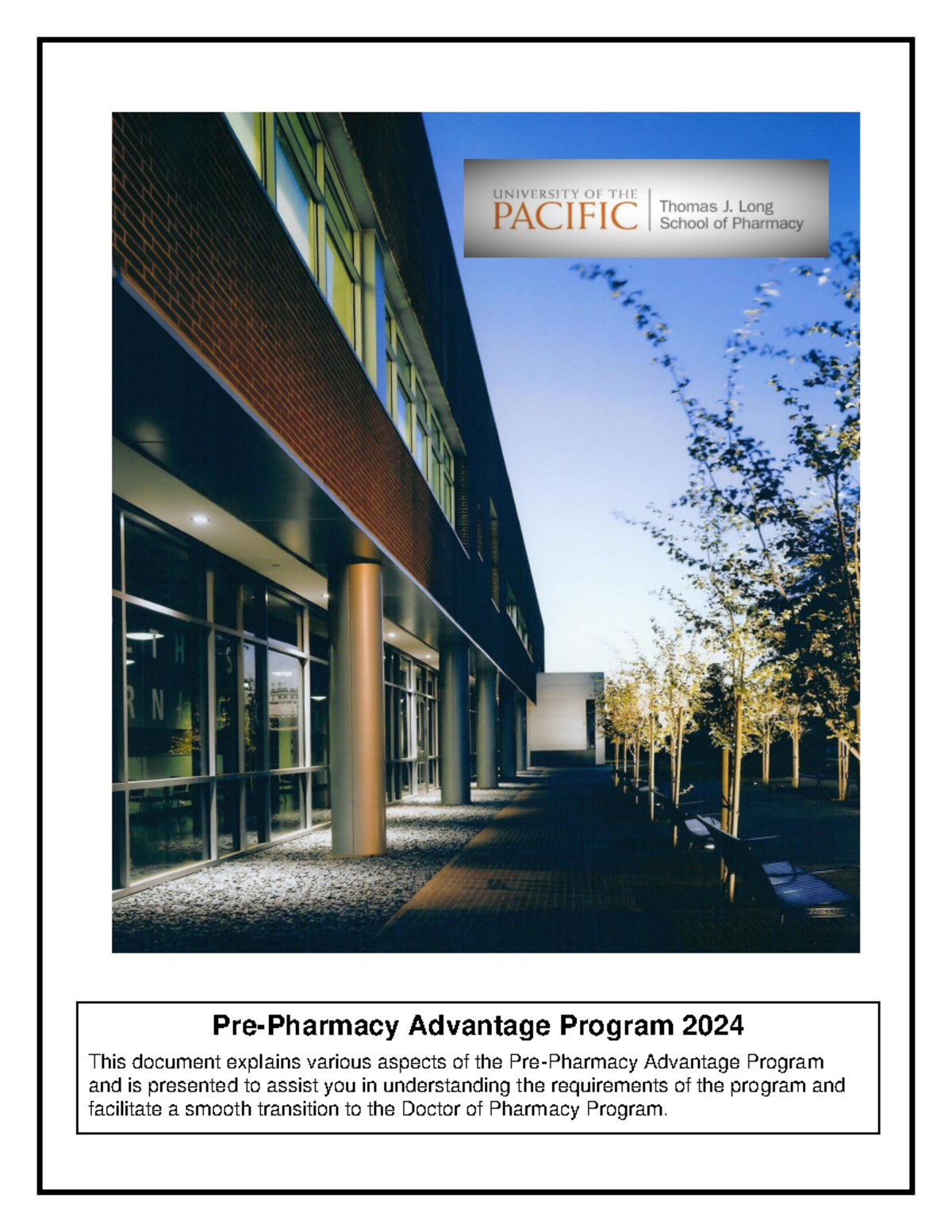 Pre-Pharm Booklet 2024 Final - Pre-Pharmacy Advantage Program 20 24 ...
