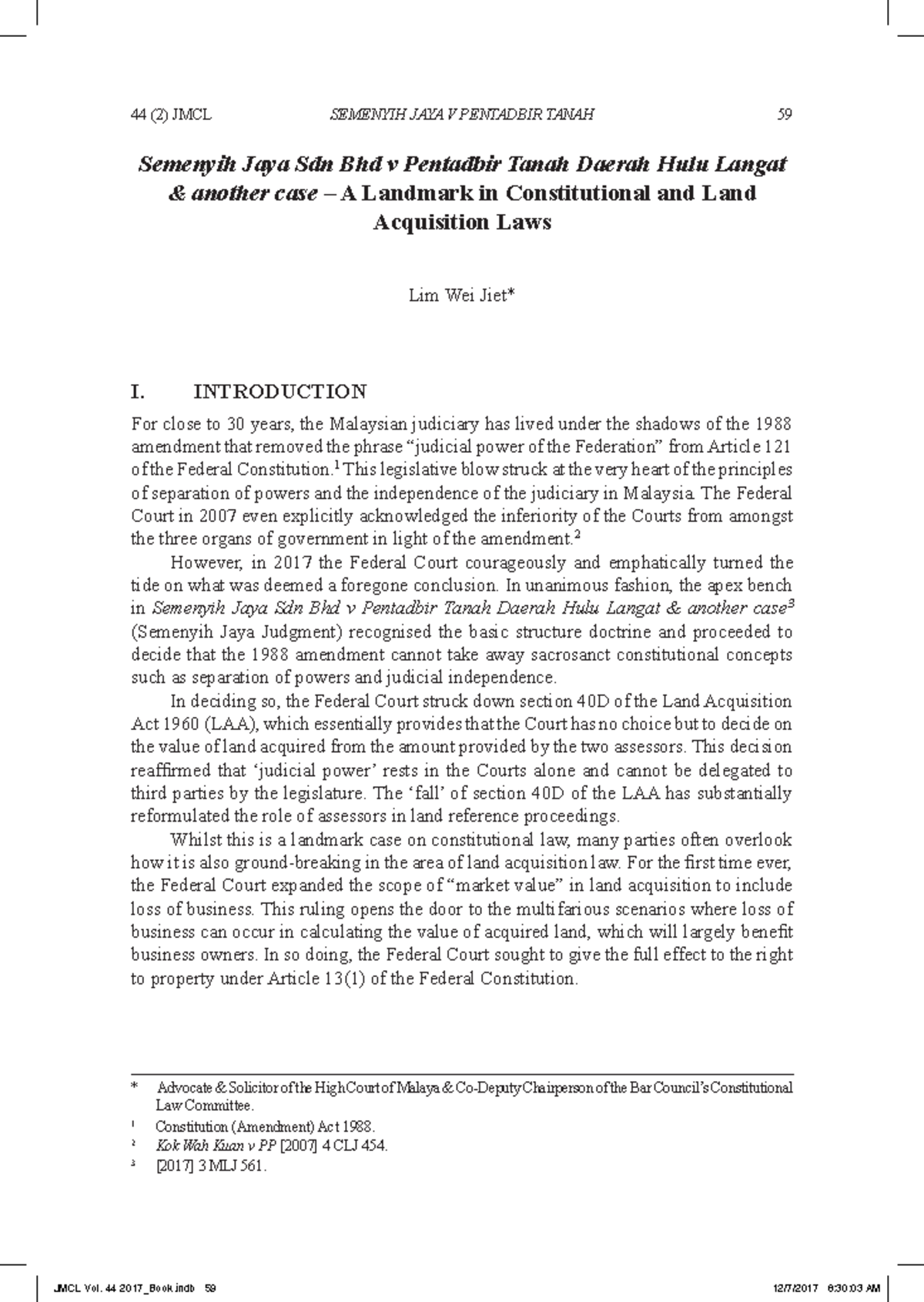 Land Acquisition Court Case - Statutory Valuation and Taxation - UTAR ...
