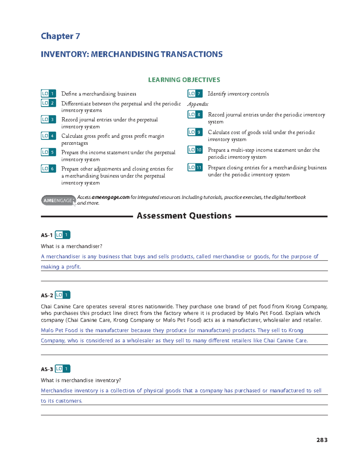 Kap 1 5th workbook te ch 7 - Chapter 7 INVENTORY: MERCHANDISING ...