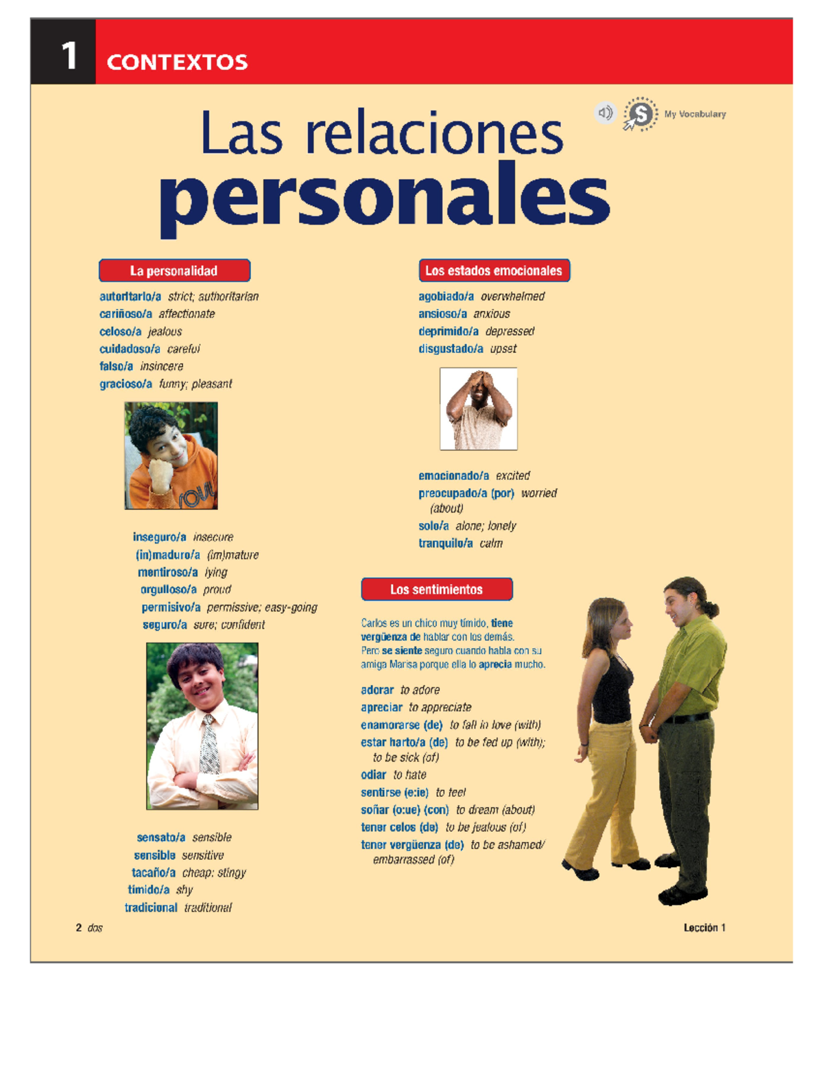 Vocab Ch 1 - hinininiuniu9tivu - 1 CONTEXTOS My Vocabulary Las ...