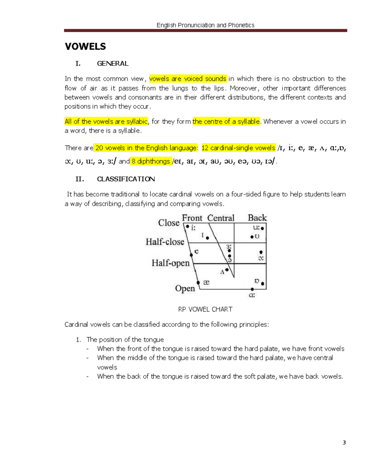 2. Vowels - Phonics - English Pronunciation and Phonetics 3 VOWELS I ...