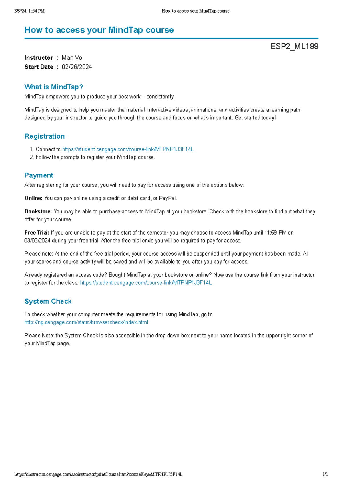 How to access your Mind Tap course - 3/9/24, 1:54 PM How to access your ...