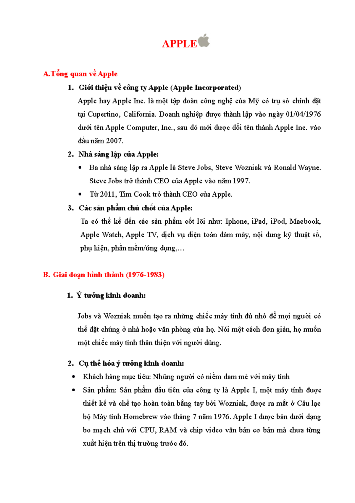 Bài-tổng-hợp-QTKD (1) - APPLE Aổng quan về Apple 1. Giới thiệu về công ty Apple (Apple ...