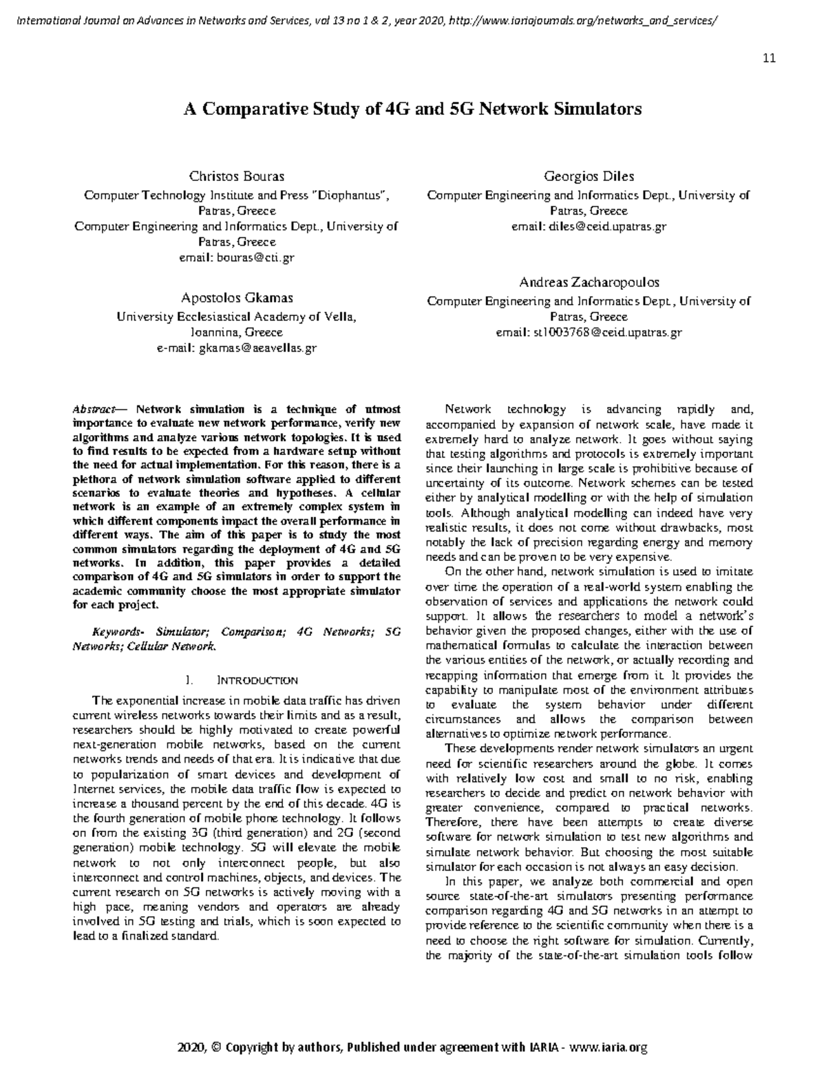 Netser v13 n12 2020 2 - netsim - A Comparative Study of 4G and 5G ...