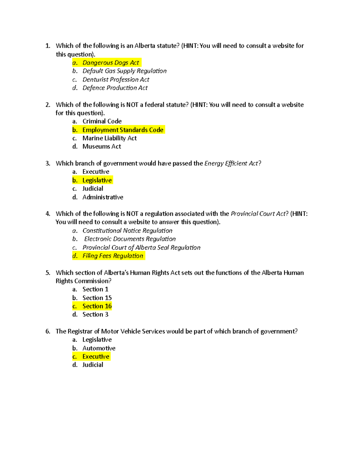 BLAW 2205 Topic 2 Practice Questions Answers Which Of The Following