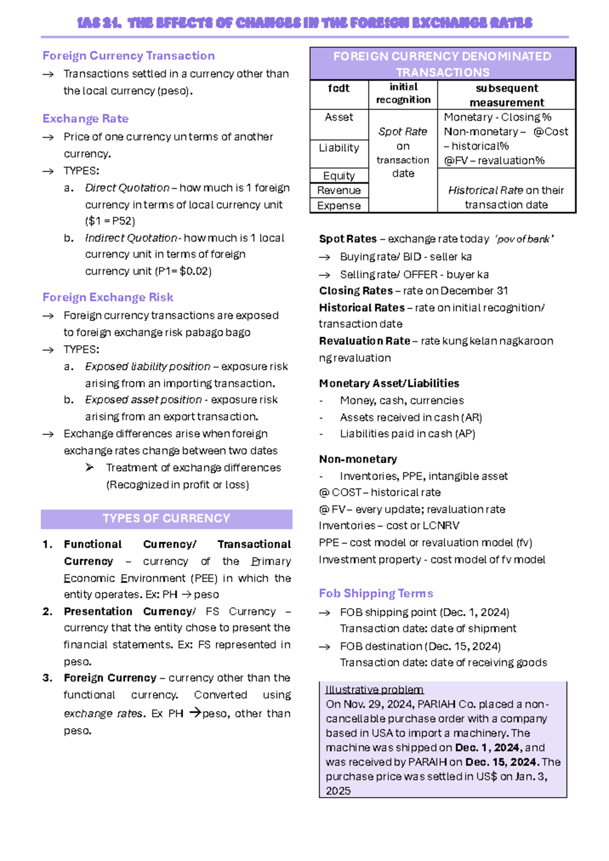 Foreign currency - IAS 21. THE EFFECTS OF CHANGES IN THE FOREIGN ...