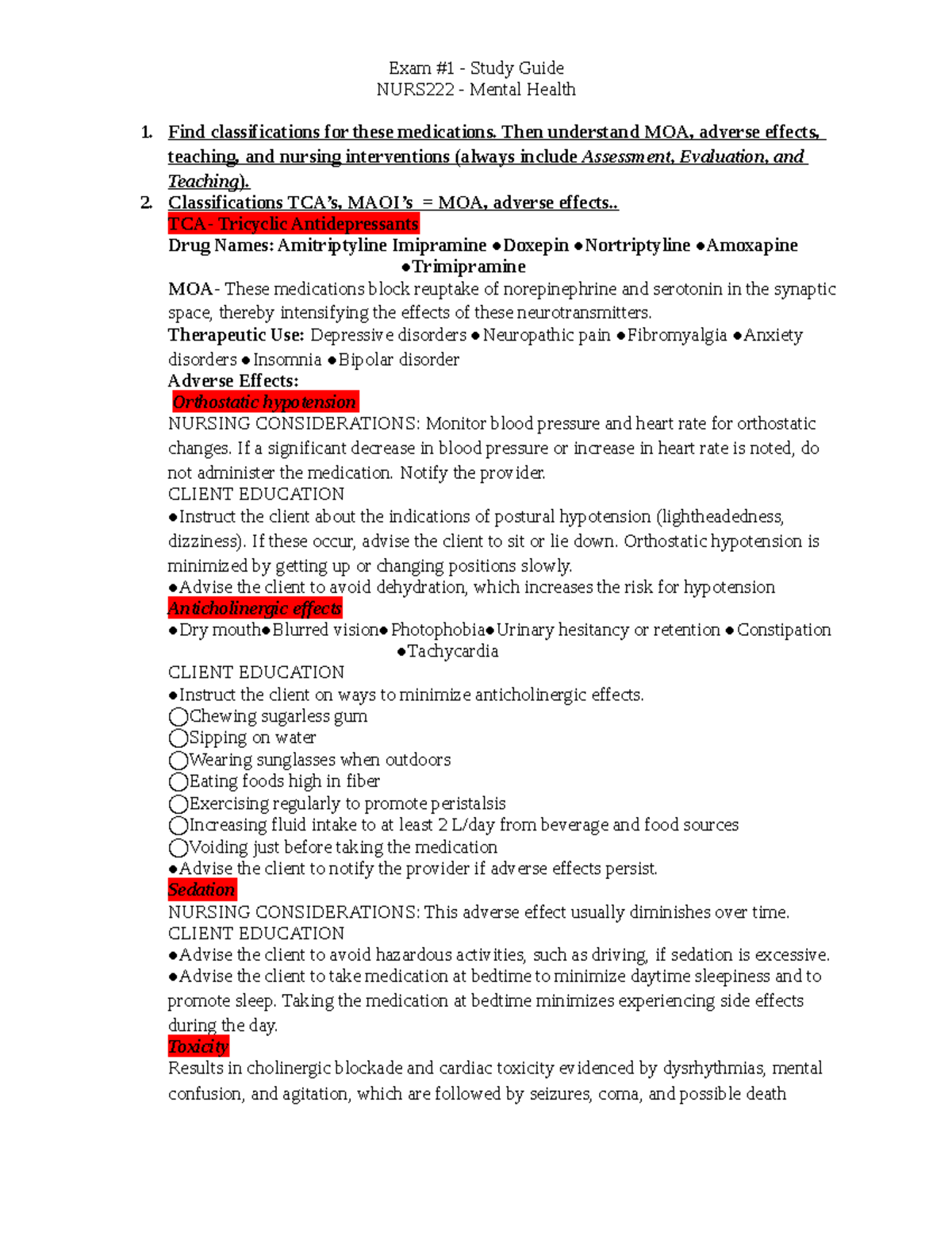 Mental health study guide 1 - NURS222 - Mental Health 1. Find ...