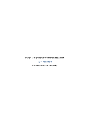 C721-Task 1 - Task 1 Passed paper - Change Management Performance ...