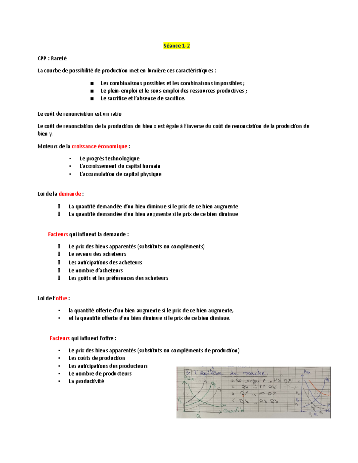éco - ceci est un résumé du cours - CPP : Rareté La courbe de possibilité de production met en ...