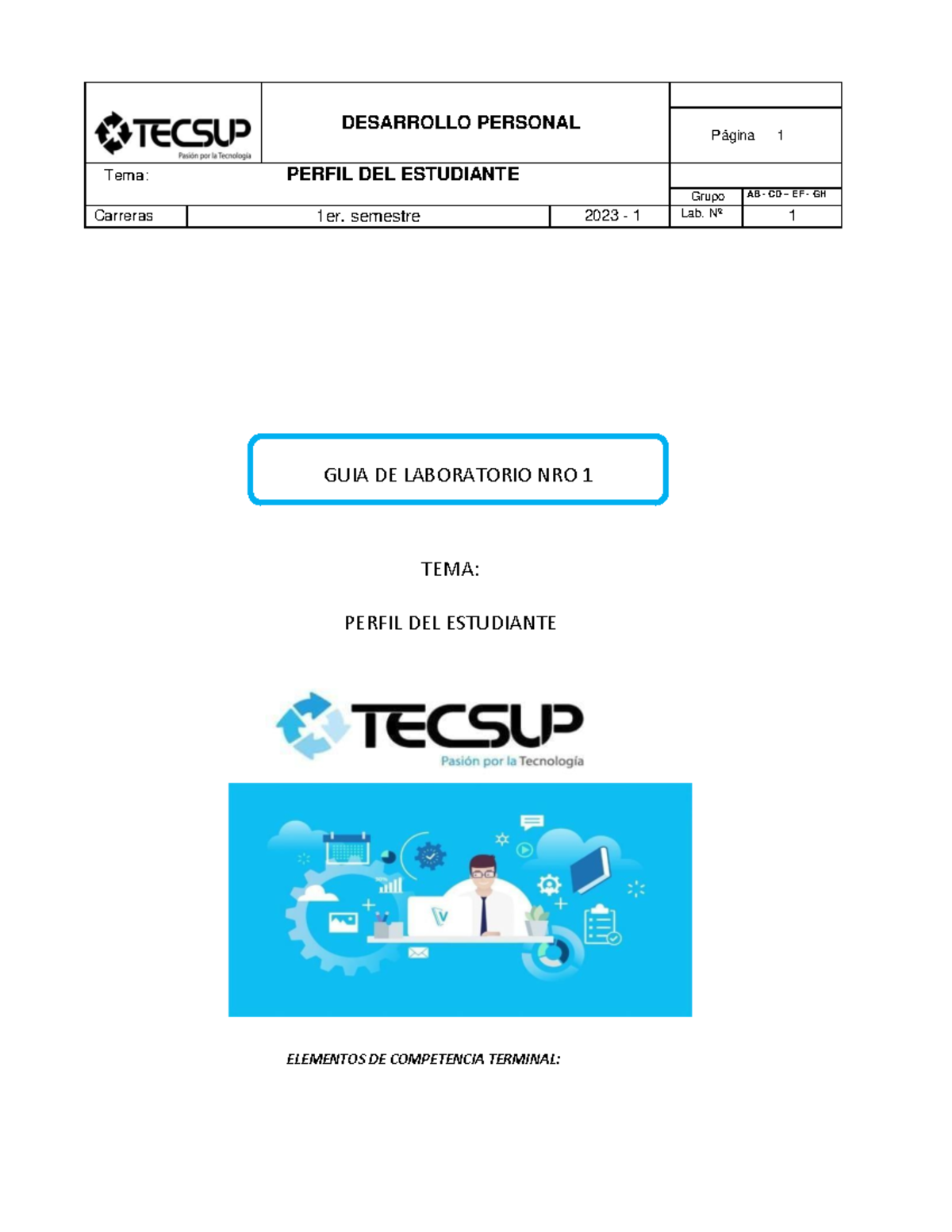 Lab+1+completo+%281%29 - Página 1 Tema: PERFIL DEL ESTUDIANTE Grupo AB ...