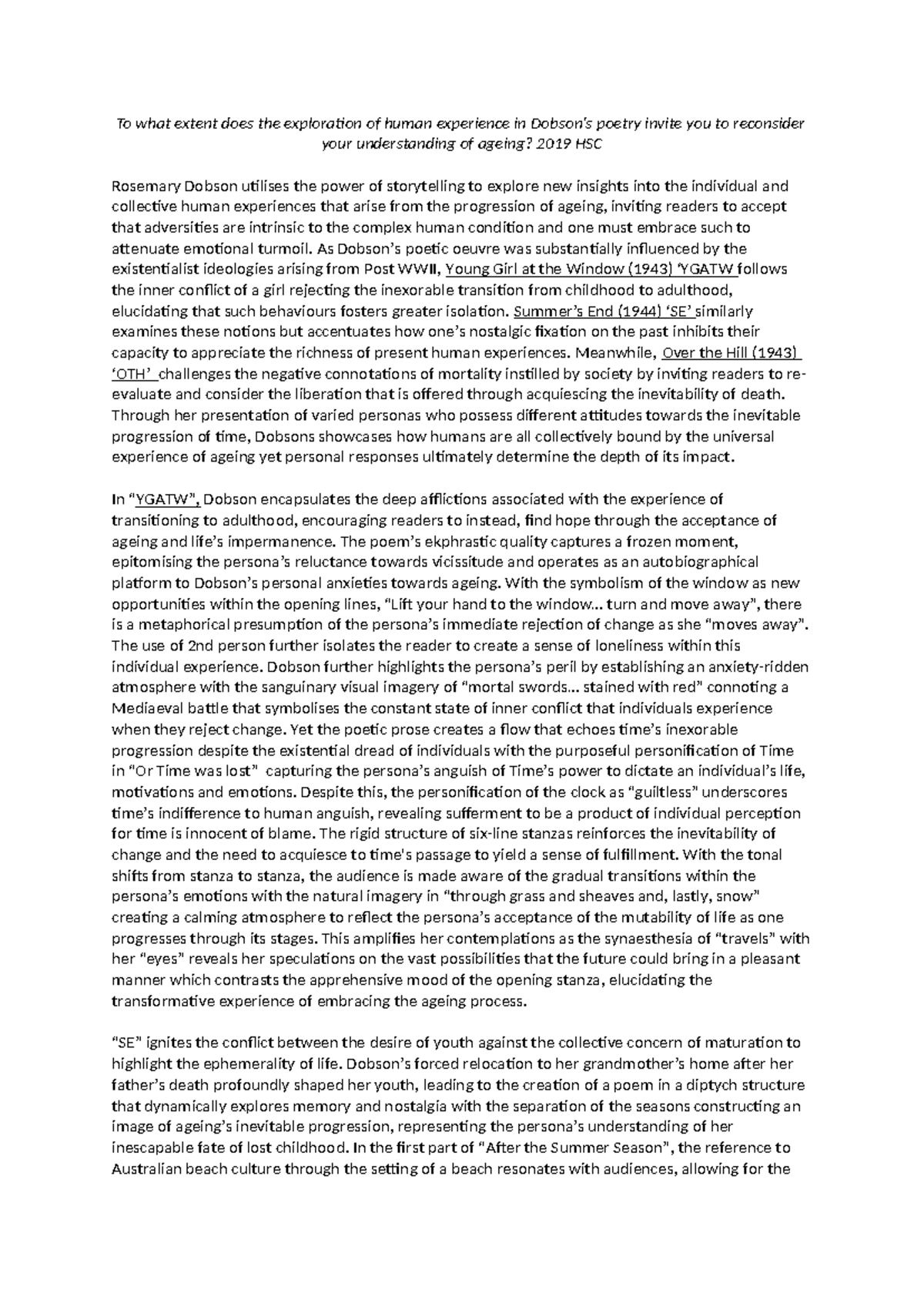 Common Mod Essay - To what extent does the exploration of human ...