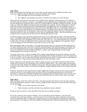 Christian Worldview -Study Guide Topic 4 - Topic 4 Study Guide This ...