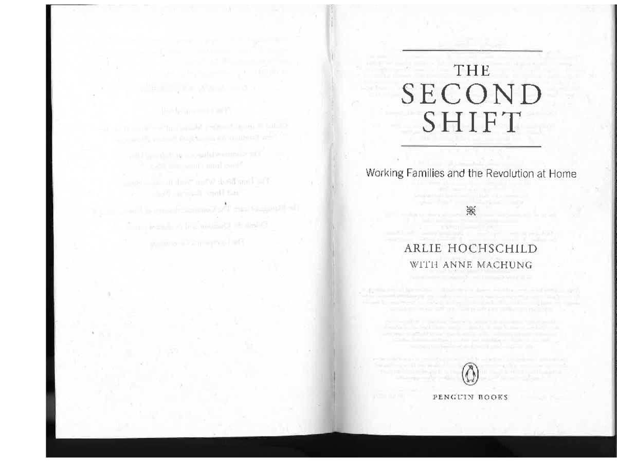 Hochschild second-shift 12 - Introduction to Sociology - Studocu