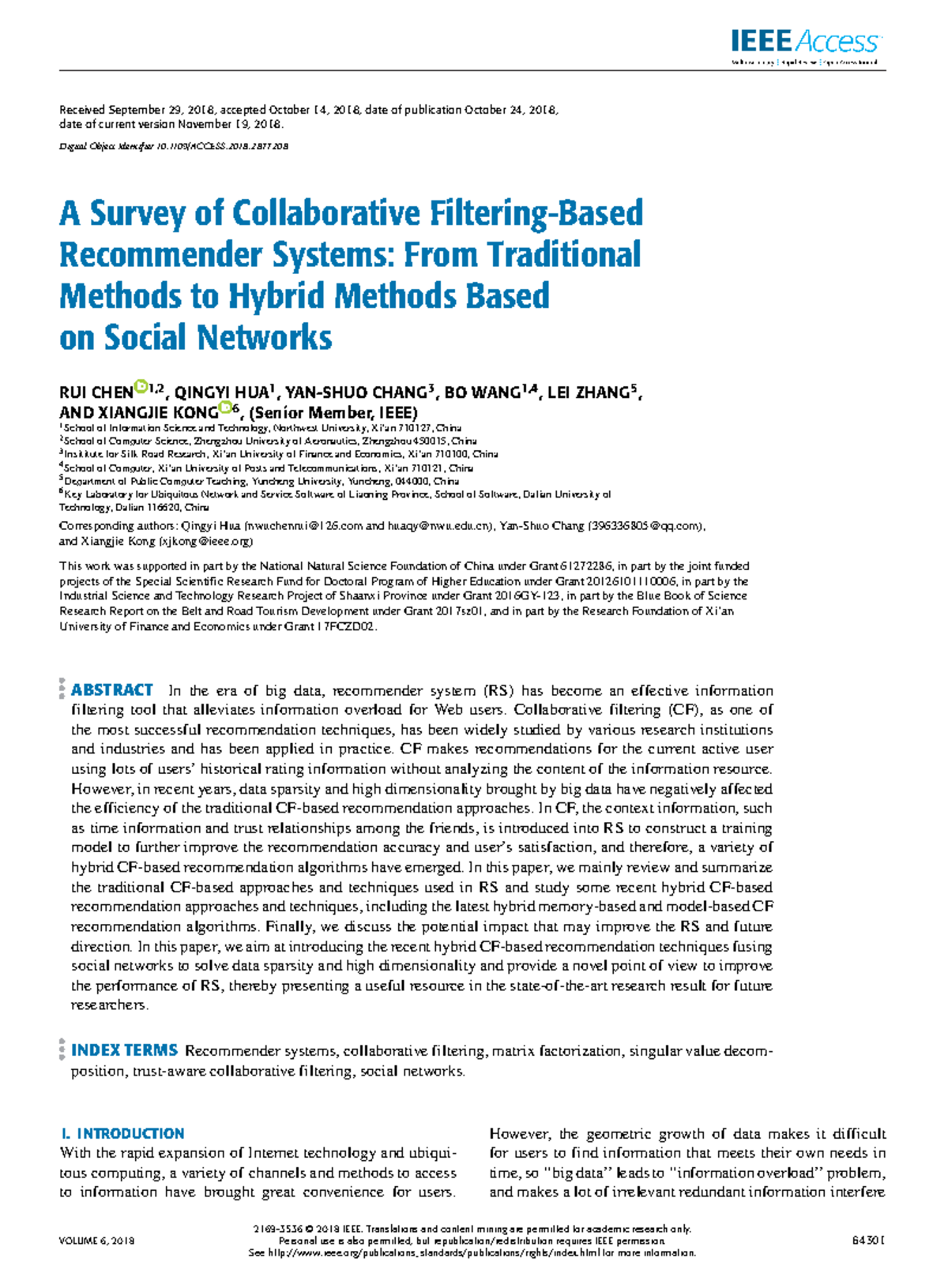 A Survey of Collaborative Filtering Based Recommender Systems From - Received September 29, 2018 ...