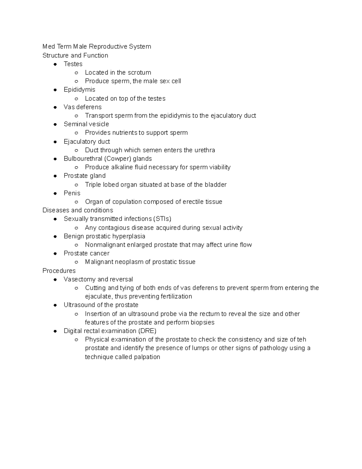 Male Reproductive System - Med Term Male Reproductive System Structure ...