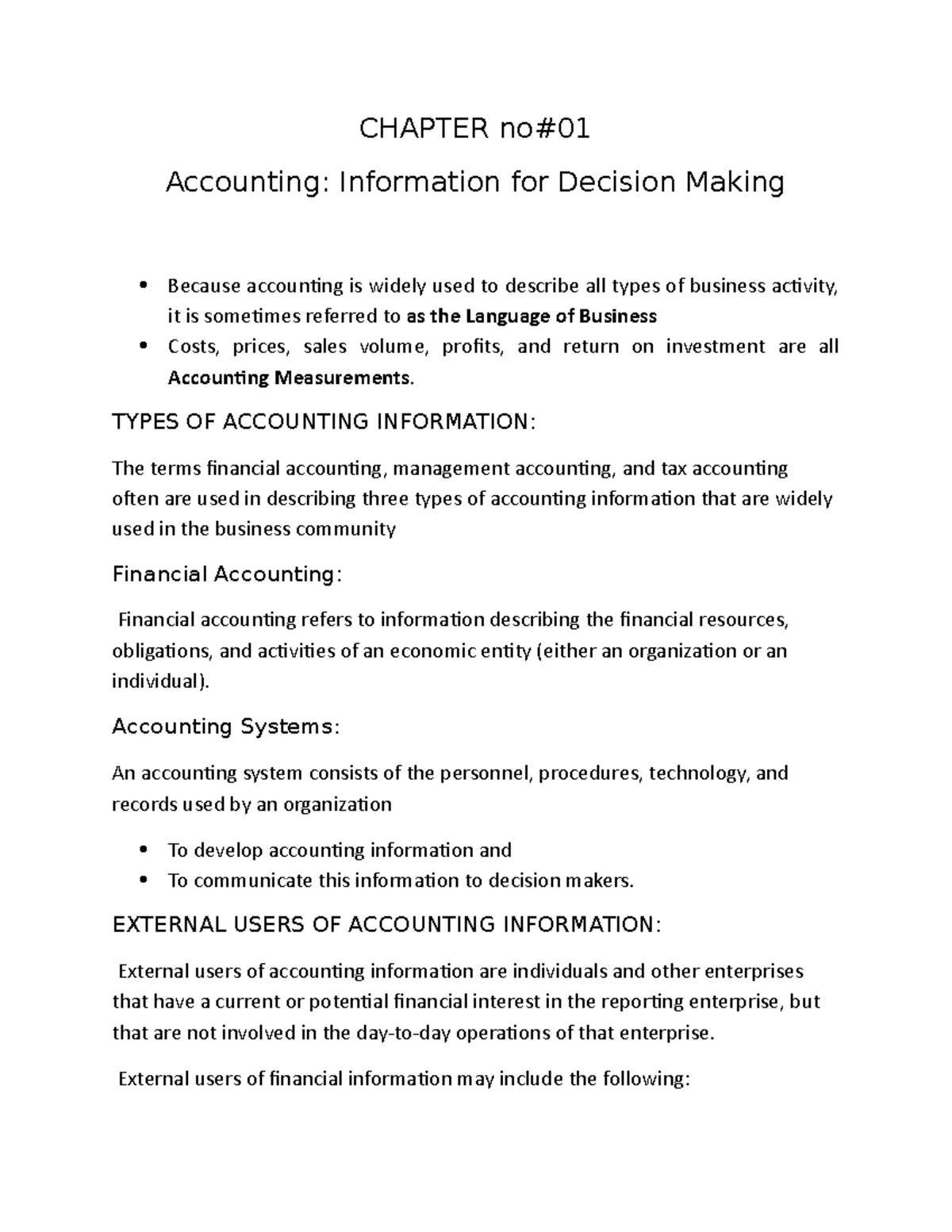 Accounting notes - Accounting Data Analytics and Visualization - UOG ...