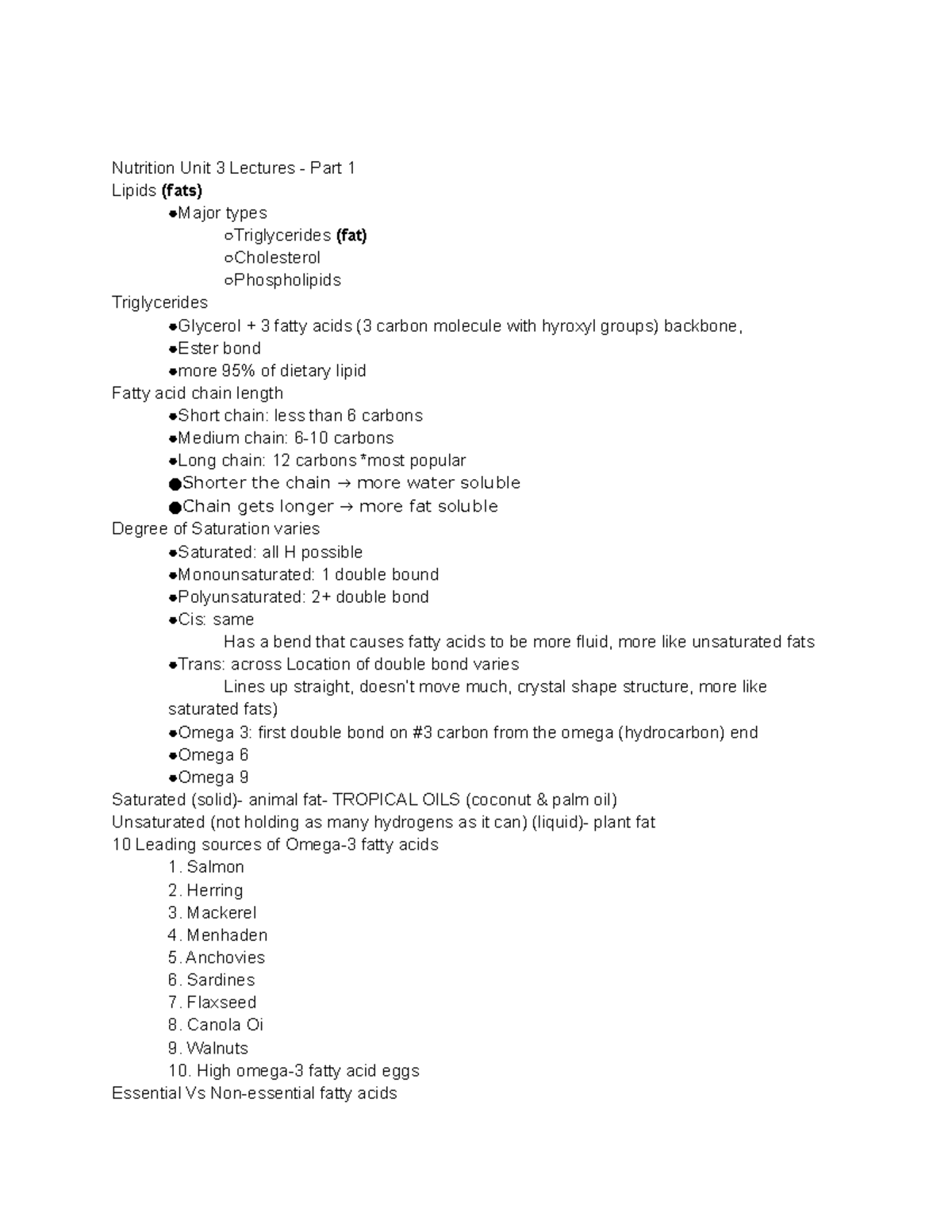 NUTR 201- exam 3 - study guide - Nutrition Unit 3 Lectures - Part 1 ...